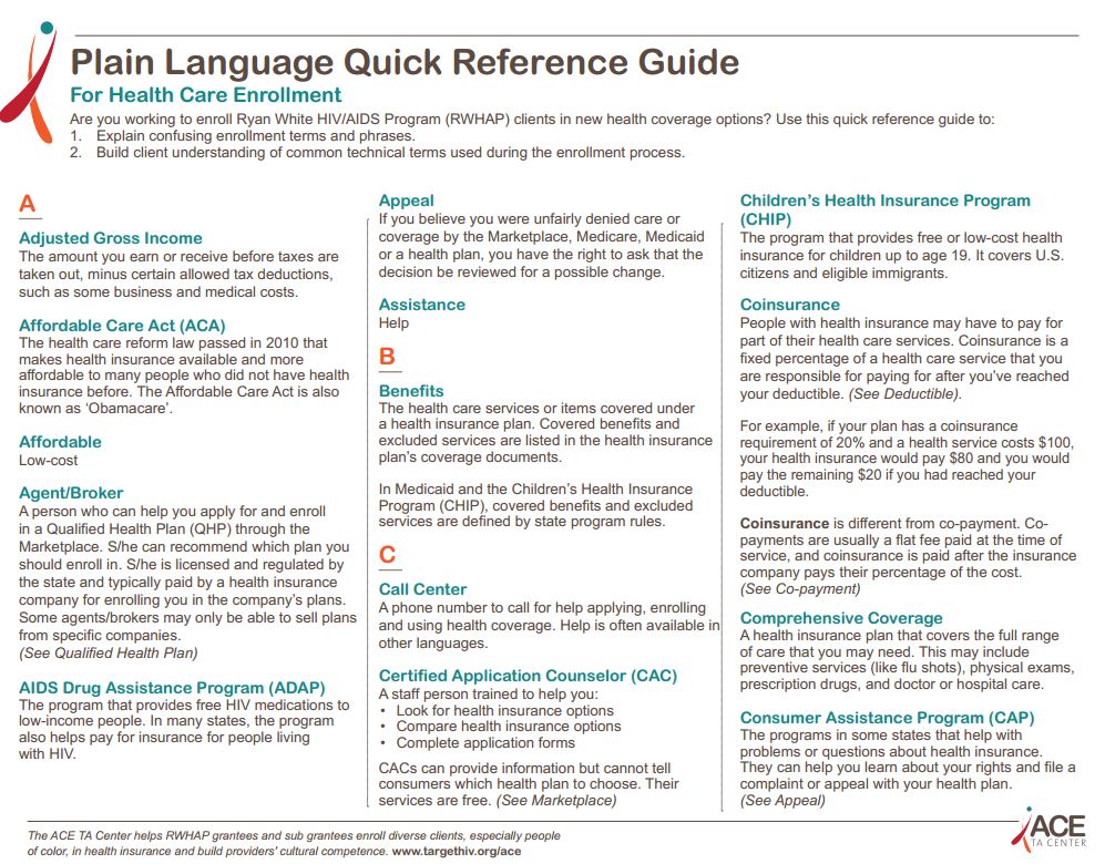 Plain Language Reference Guide Available to Assist HIV Service ...